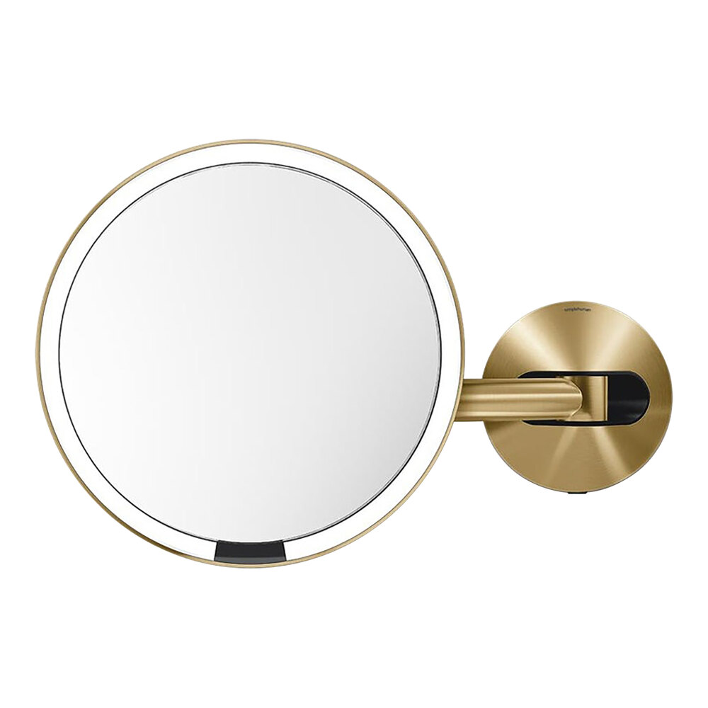 simplehuman 8" Round Brass Stainless Steel Wall-Mount Hardwired Sensor ...