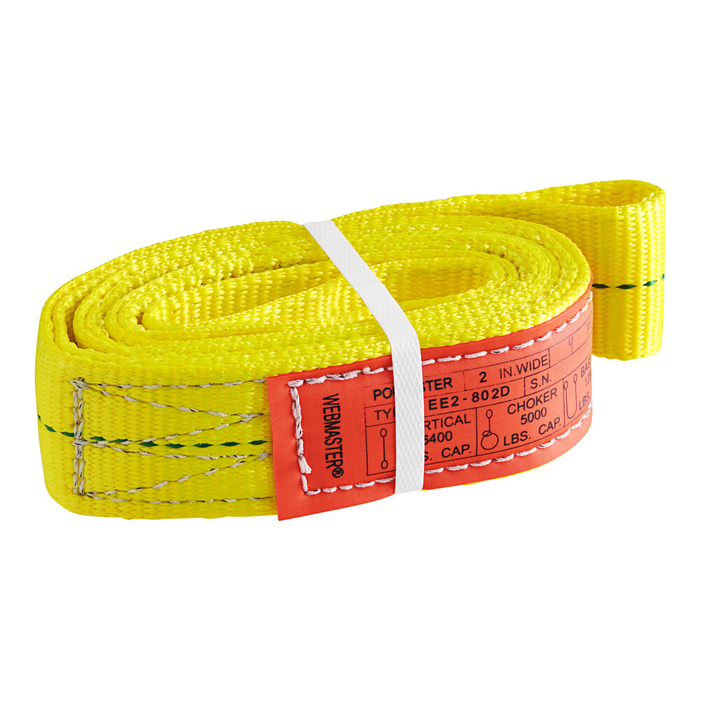 Lift-All Webmaster 1600 2" x 4' 2-Ply Flat Eye & Eye Polyester Web ...