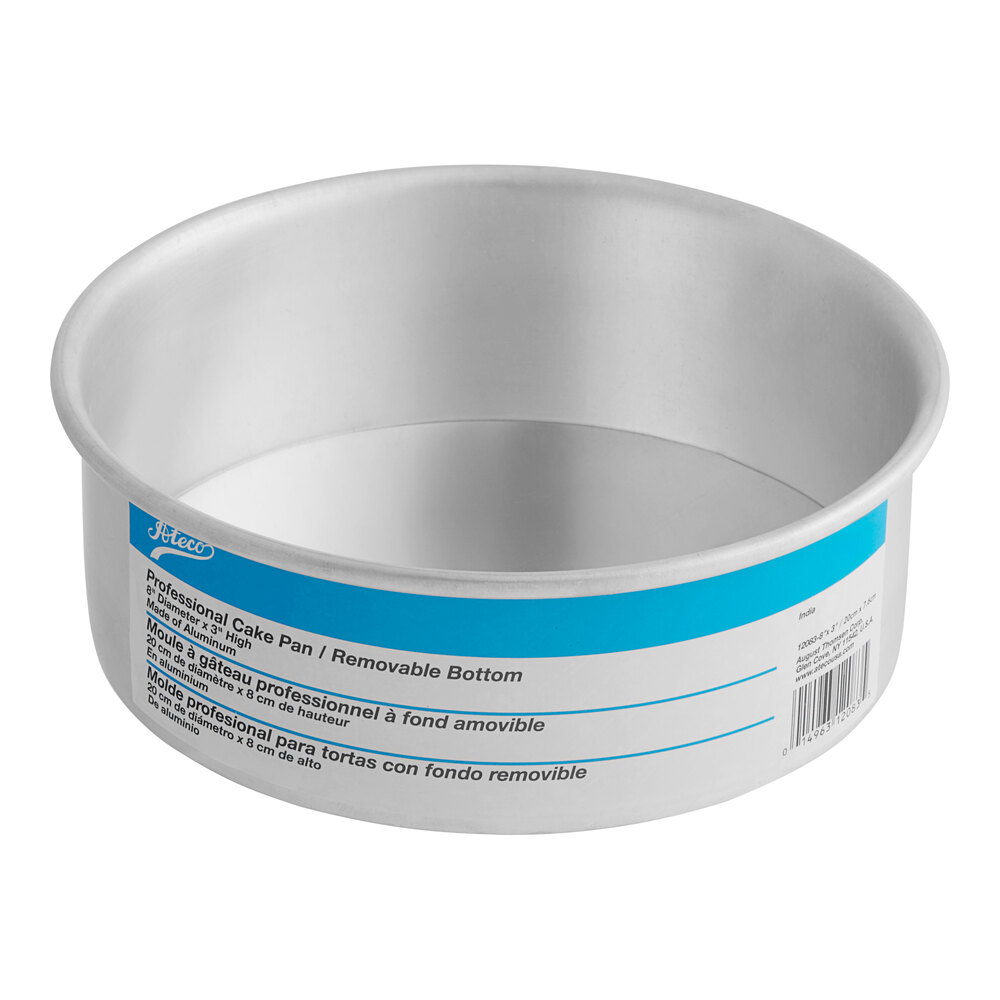 Ateco 8" x 3" Round Aluminum Pan with Removable Bottom 12083