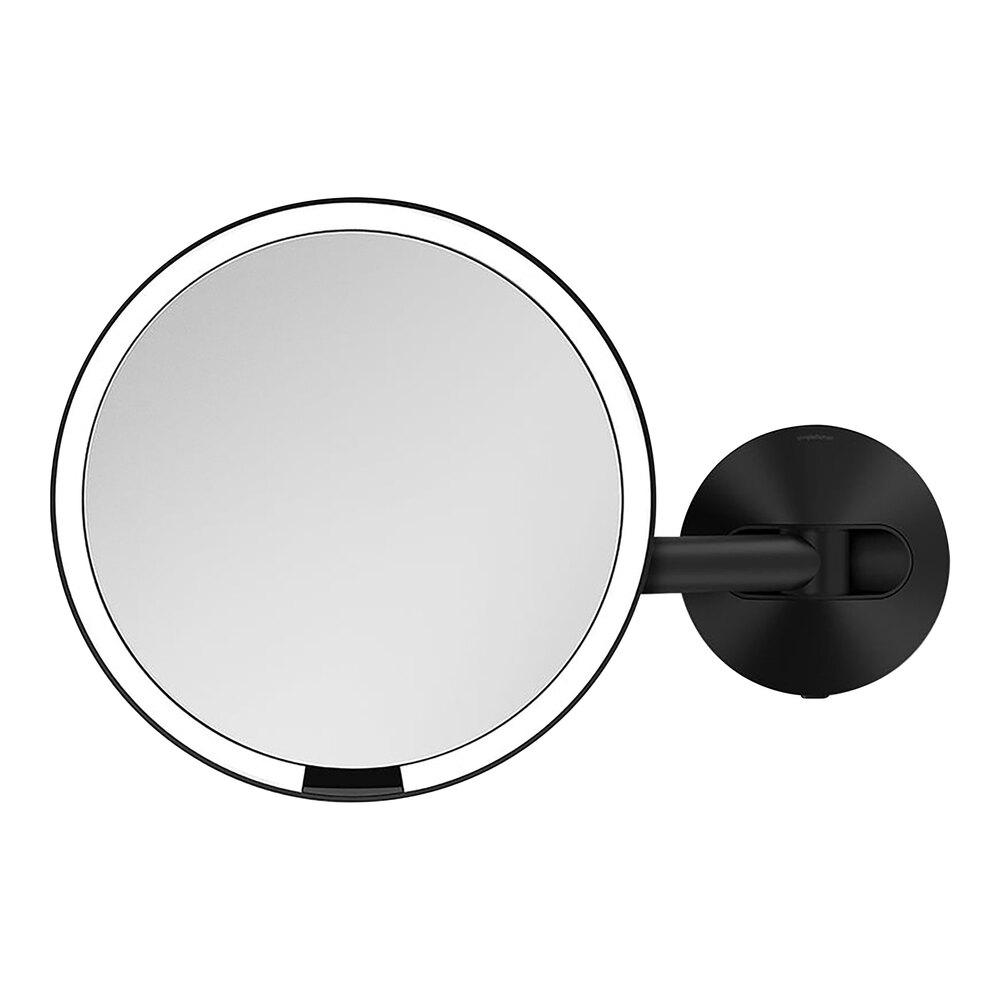 simplehuman 8" Round Matte Black Stainless Steel Wall-Mount Hardwired ...