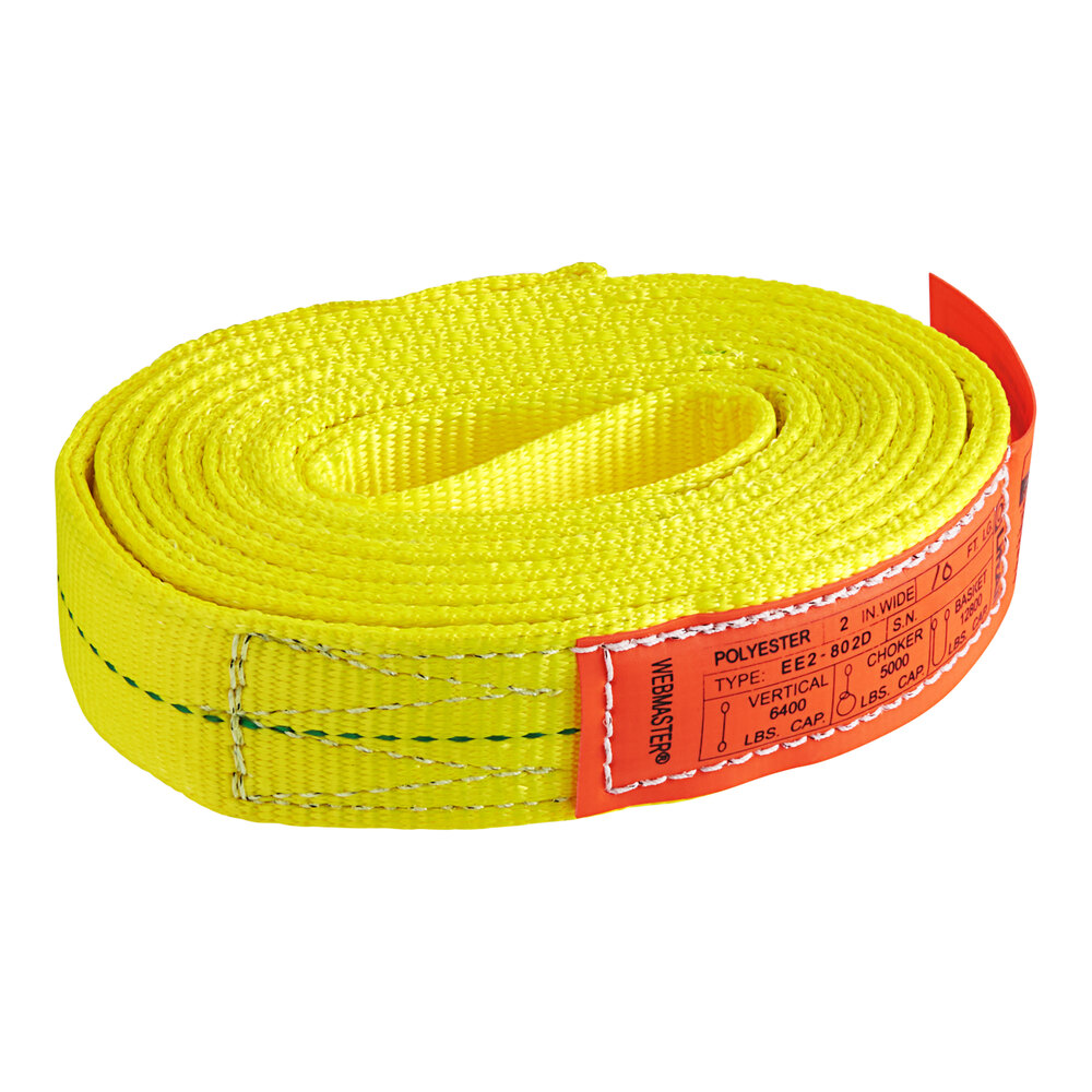 Lift-All Webmaster 1600 2" x 10' 2-Ply Flat Eye & Eye Polyester Web ...