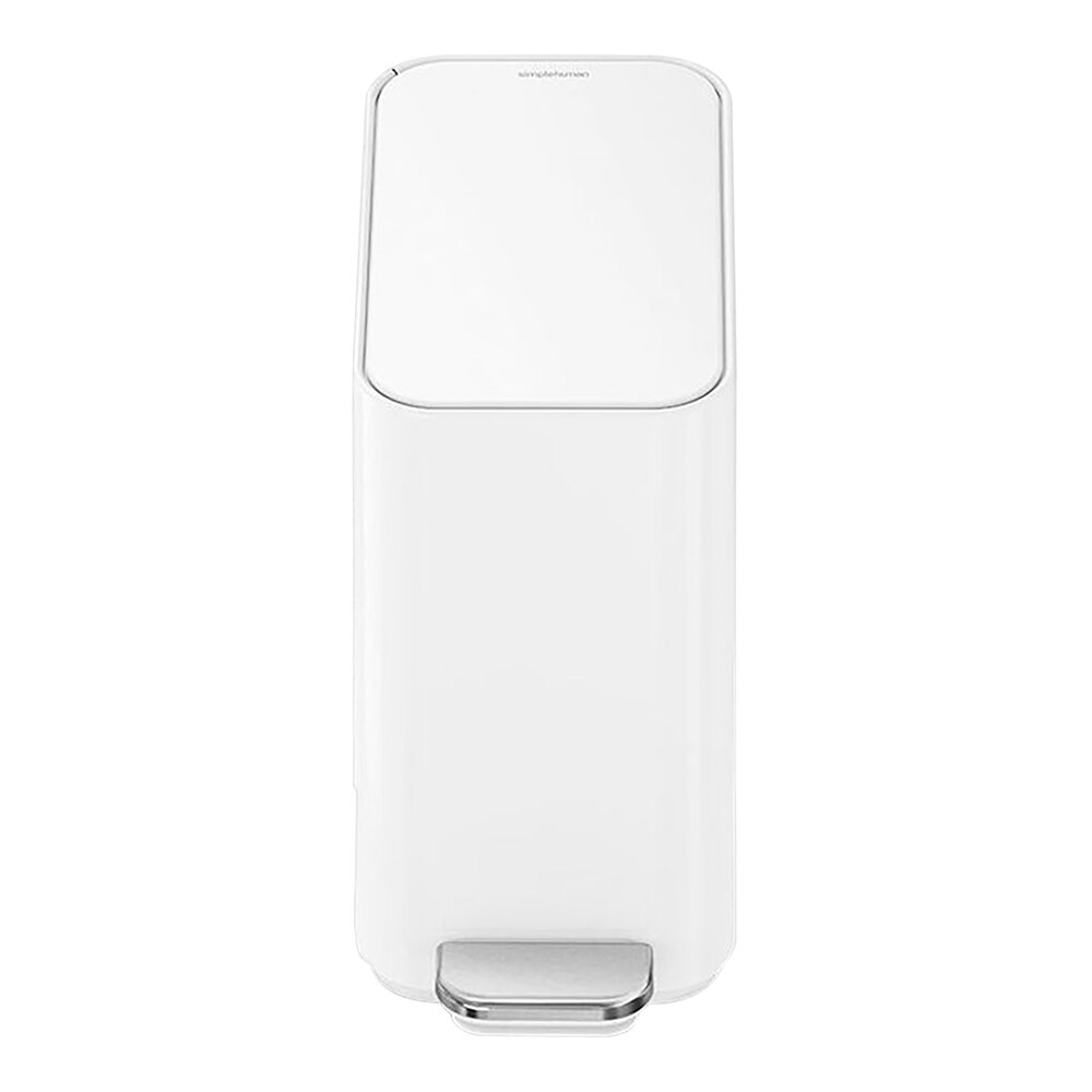 simplehuman CW2102 1.3 Gallon / 5 Liter White Stainless Steel ...