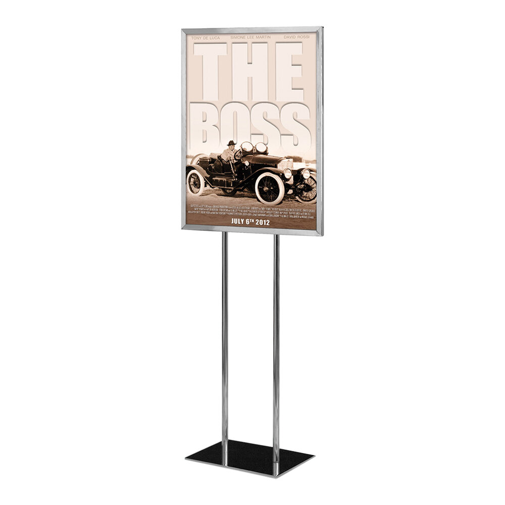 United Visual Products 14" x 22" Chrome Steel Pedestal Poster Stand ...
