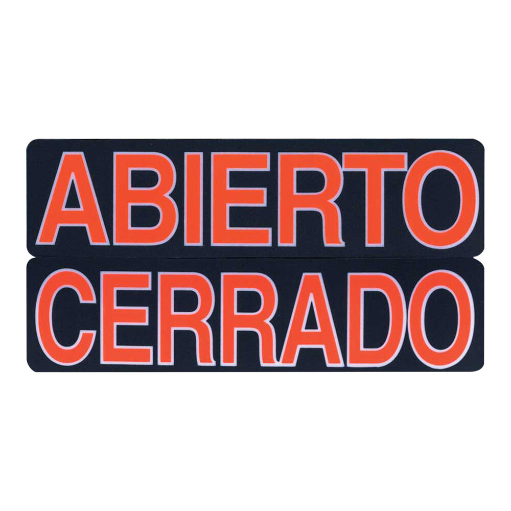 United Visual Products 11" x 4" Black Plastic Abierto / Cerrado Inserts ...