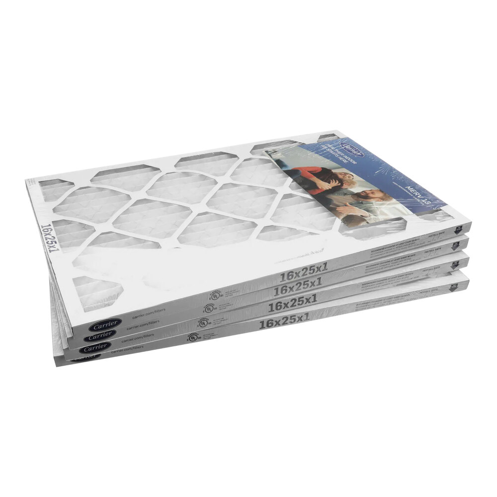 Carrier 16X25X1-M13-C-P4 Merv 13 1" Air Filter, 16"X25"X1" - 4/Pack
