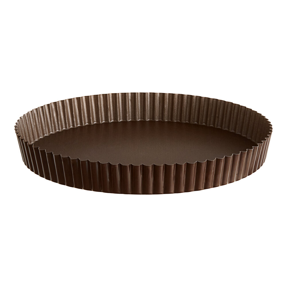 Gobel 11 13/16" x 1 3/8" Round Fluted Deep Non-Stick Tart / Quiche Pan ...