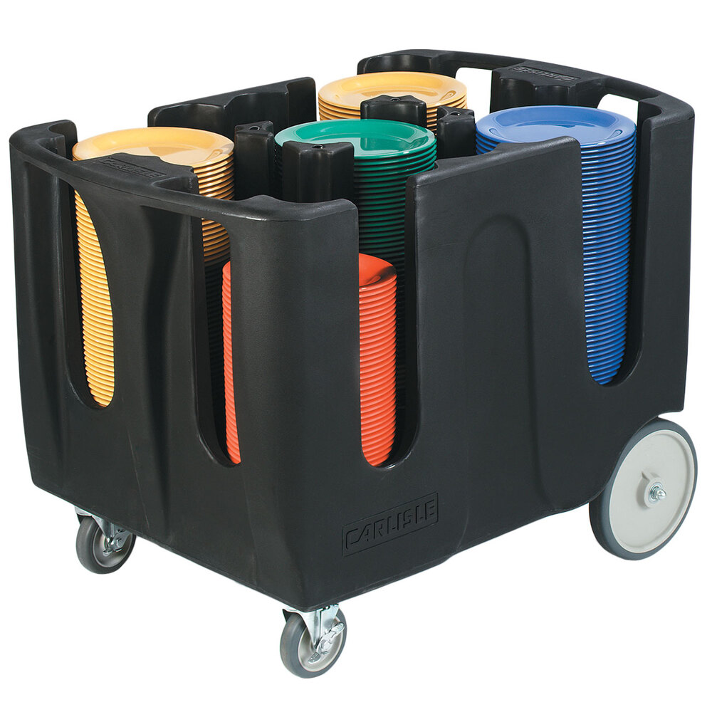 Carlisle ADD403 Black Optimizer Adjustable 5 Stack Dish Dolly with 4 ...