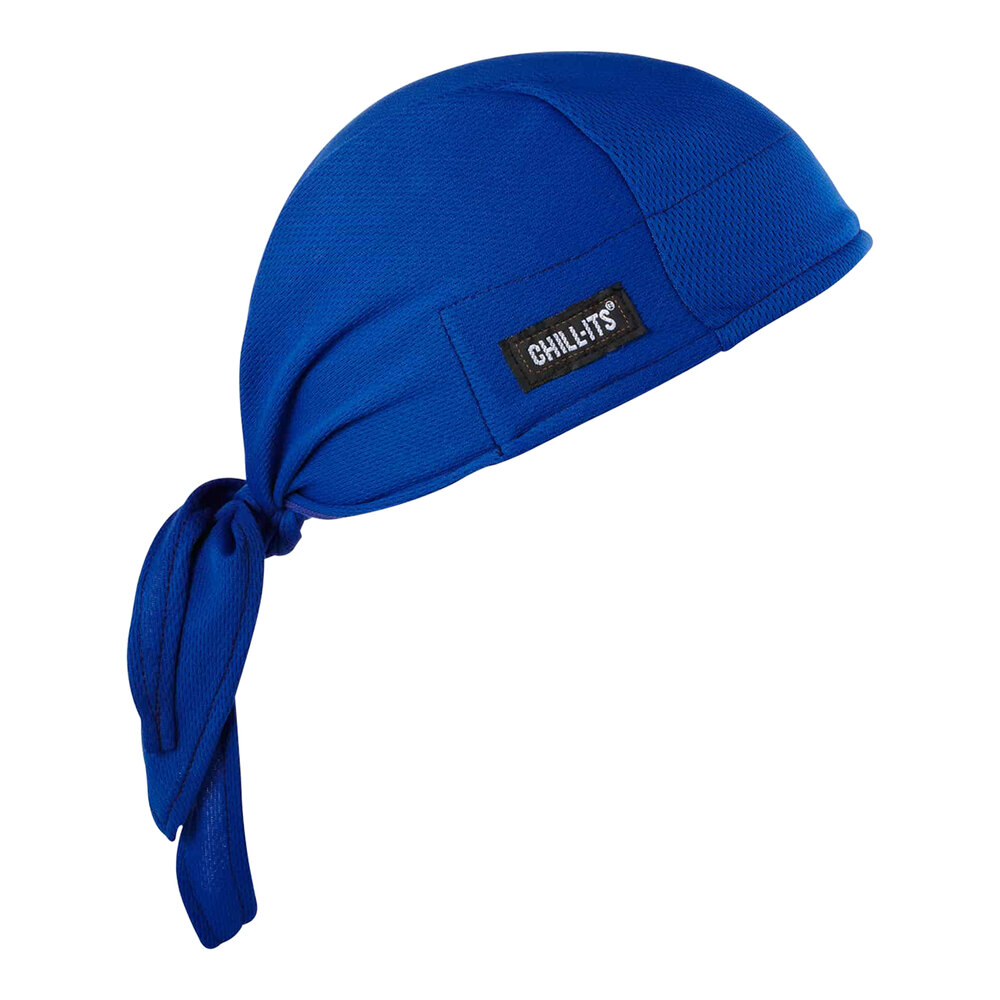 Ergodyne Chill-Its 6615 Blue High-Performance Bandana Do Rag with Terry ...