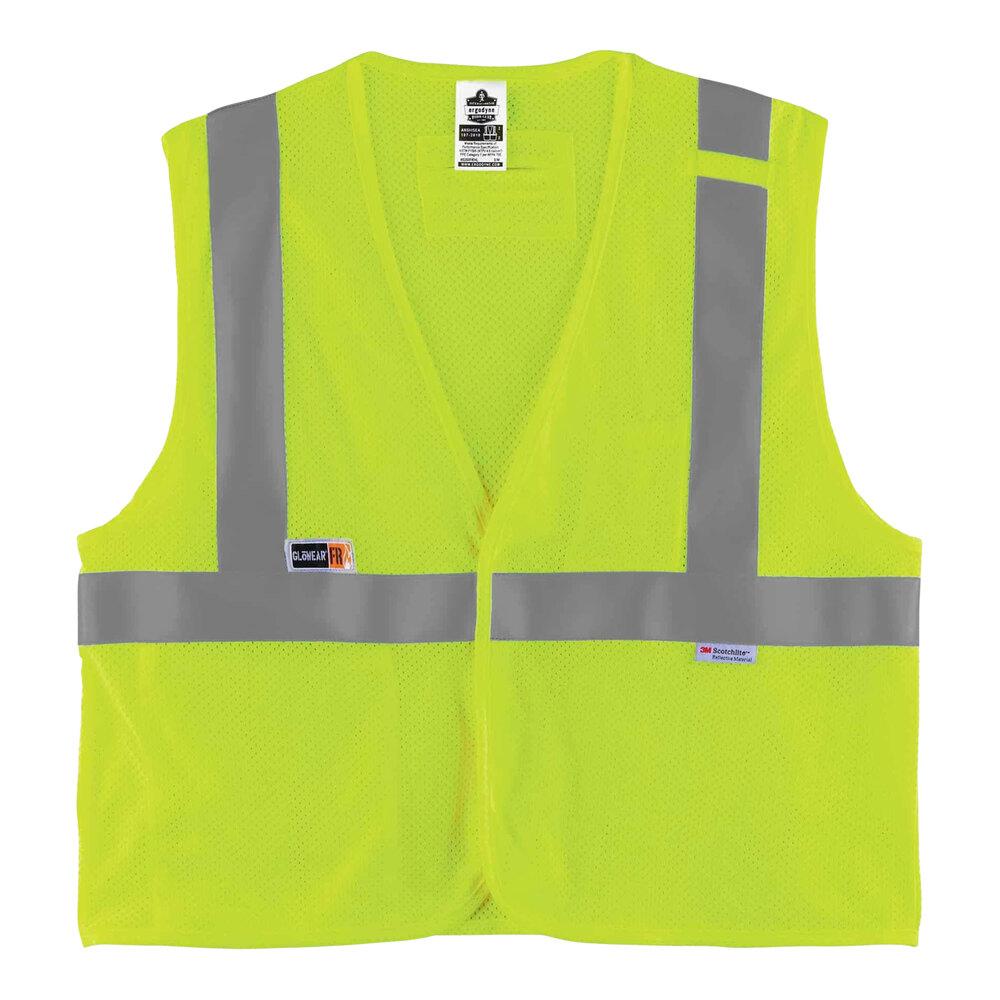 Ergodyne GloWear 8260FRHL Type R Class 2 Hi-Vis Lime Green Flame ...