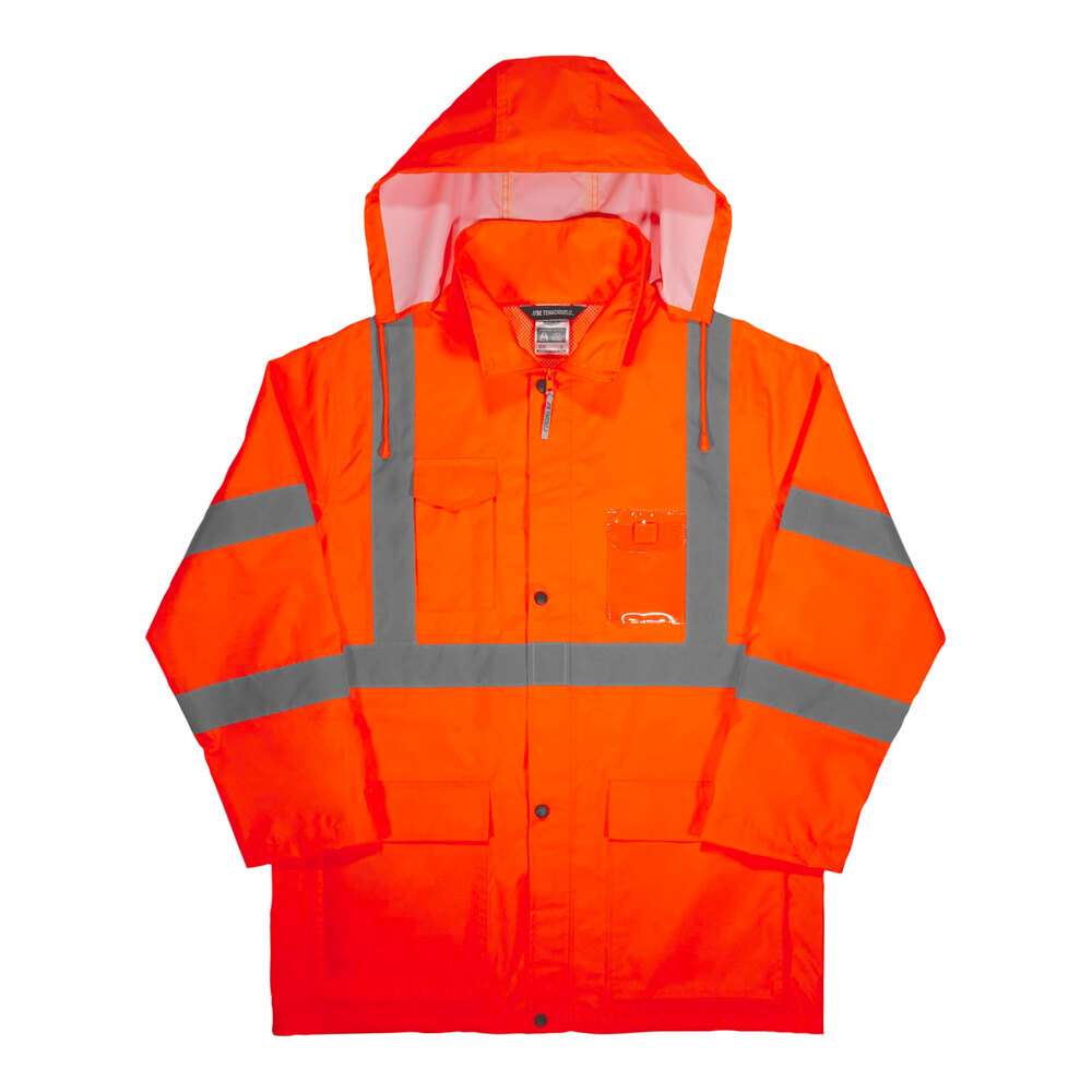 Ergodyne GloWear 8366 Type R Class 3 Hi-Vis Orange Light Weight Rain Jacket 24366 - 2X