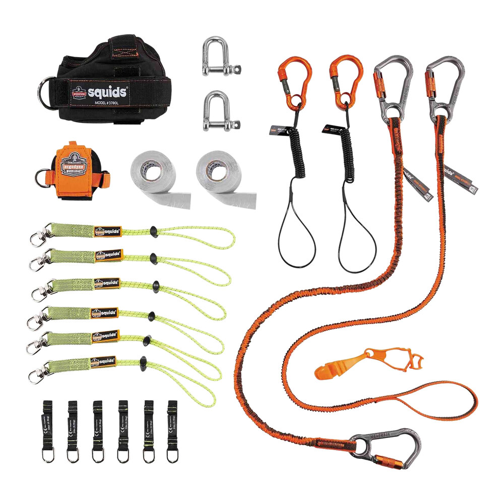 Ergodyne Squids 3186 15 lb. Iron and Steel Workers Tool Tethering Kit ...
