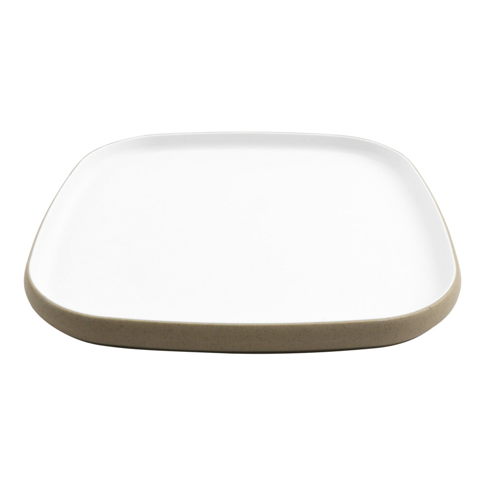 cheforward™ by GET Hatch 12" Square Touch of Honey Melamine Plate - 8/Case