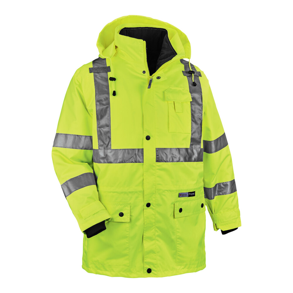 Ergodyne GloWear 8385 Type R Class 2 / Class 3 Hi-Vis Lime 4-in-1 Winter Jacket / Parka 24387 - 3X