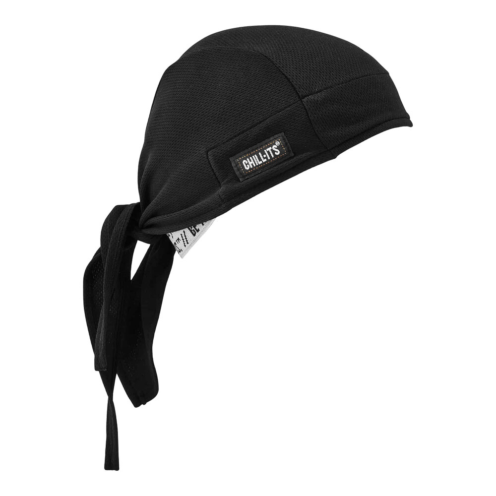 Ergodyne Chill-Its 6615 Black High-Performance Bandana Do Rag with ...