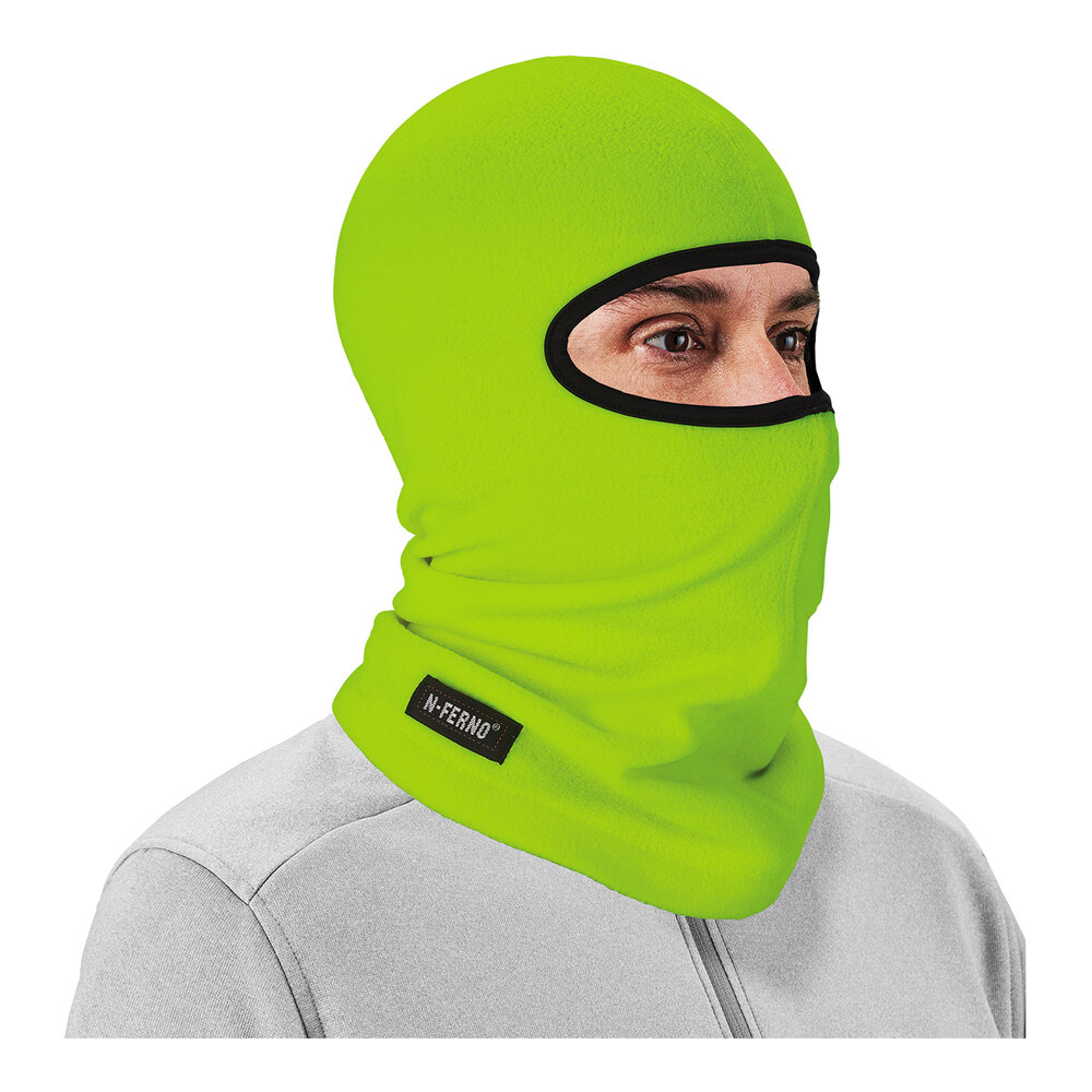 Ergodyne N-Ferno 6821 Hi-Vis Lime Fleece Balaclava Face Mask 16829