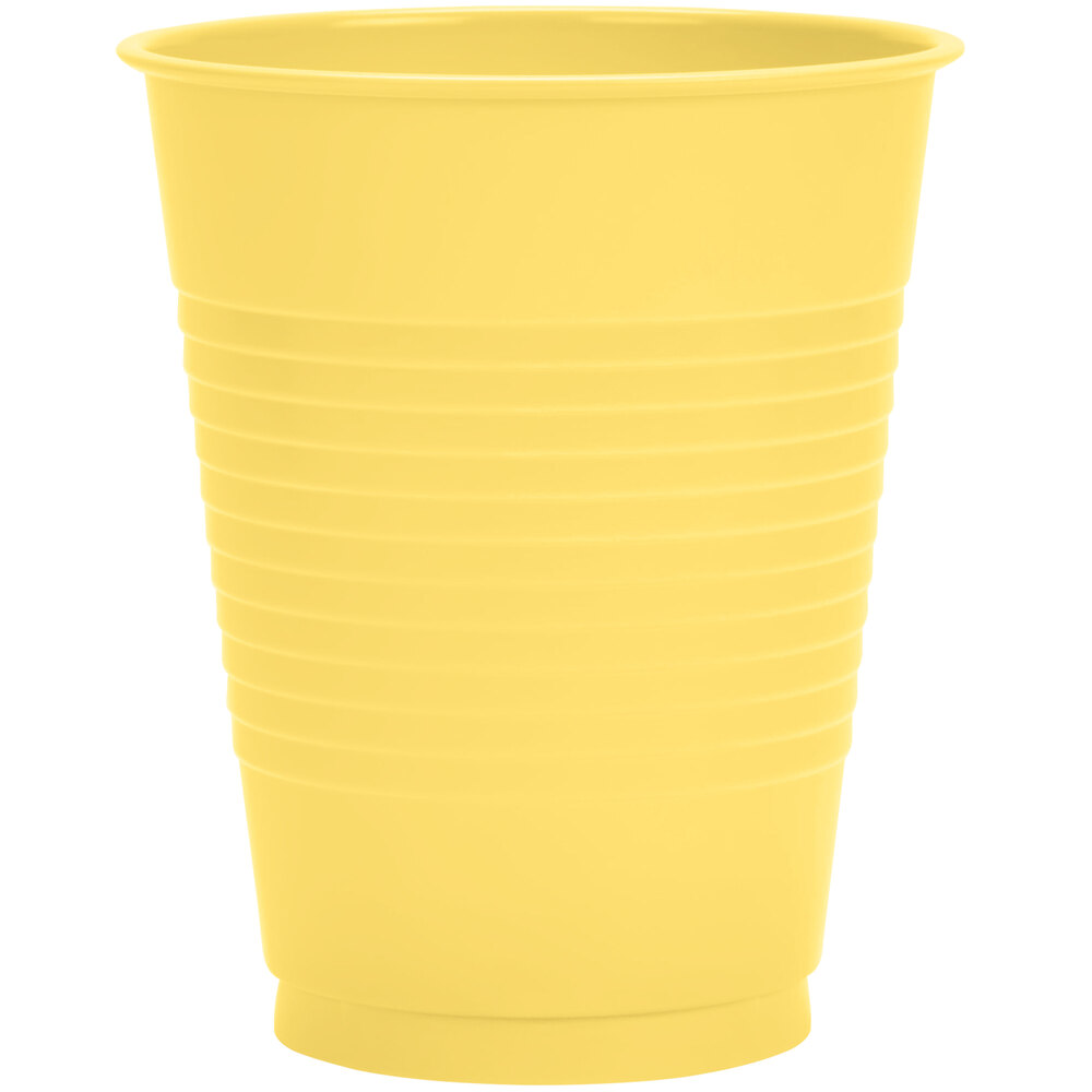 Creative Converting 28102081 16 oz. Mimosa Yellow Plastic Cup - 240/Case