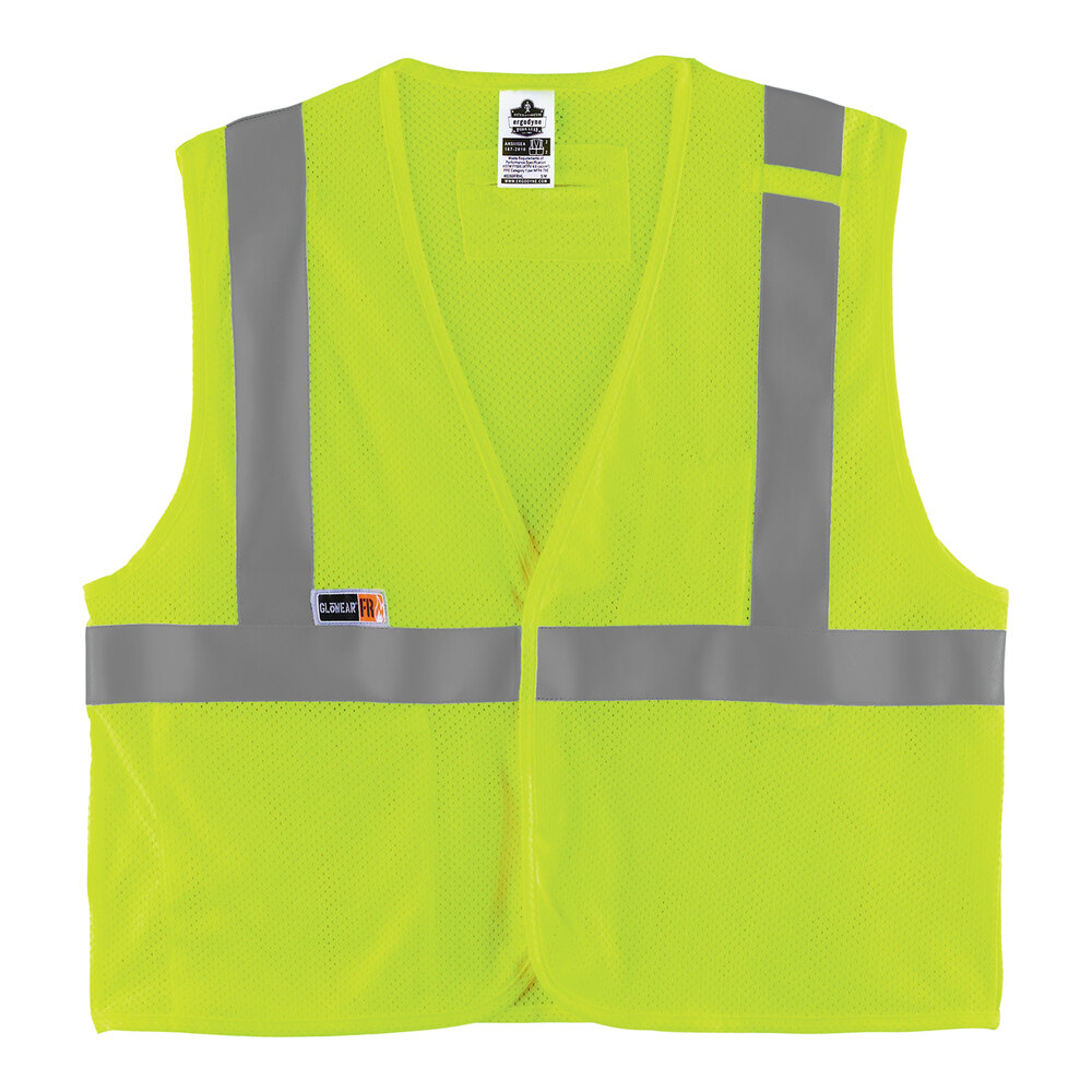 Ergodyne GloWear 8263FRHL Type R Class 2 Hi-Vis Lime Green Flame ...