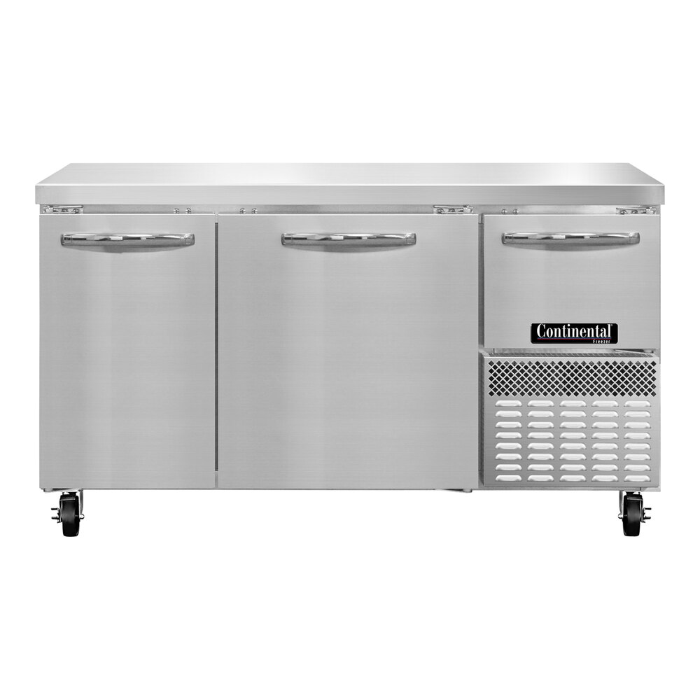 Continental Refrigerator FA60N 60" Extra-Deep Worktop Freezer with 2 ...