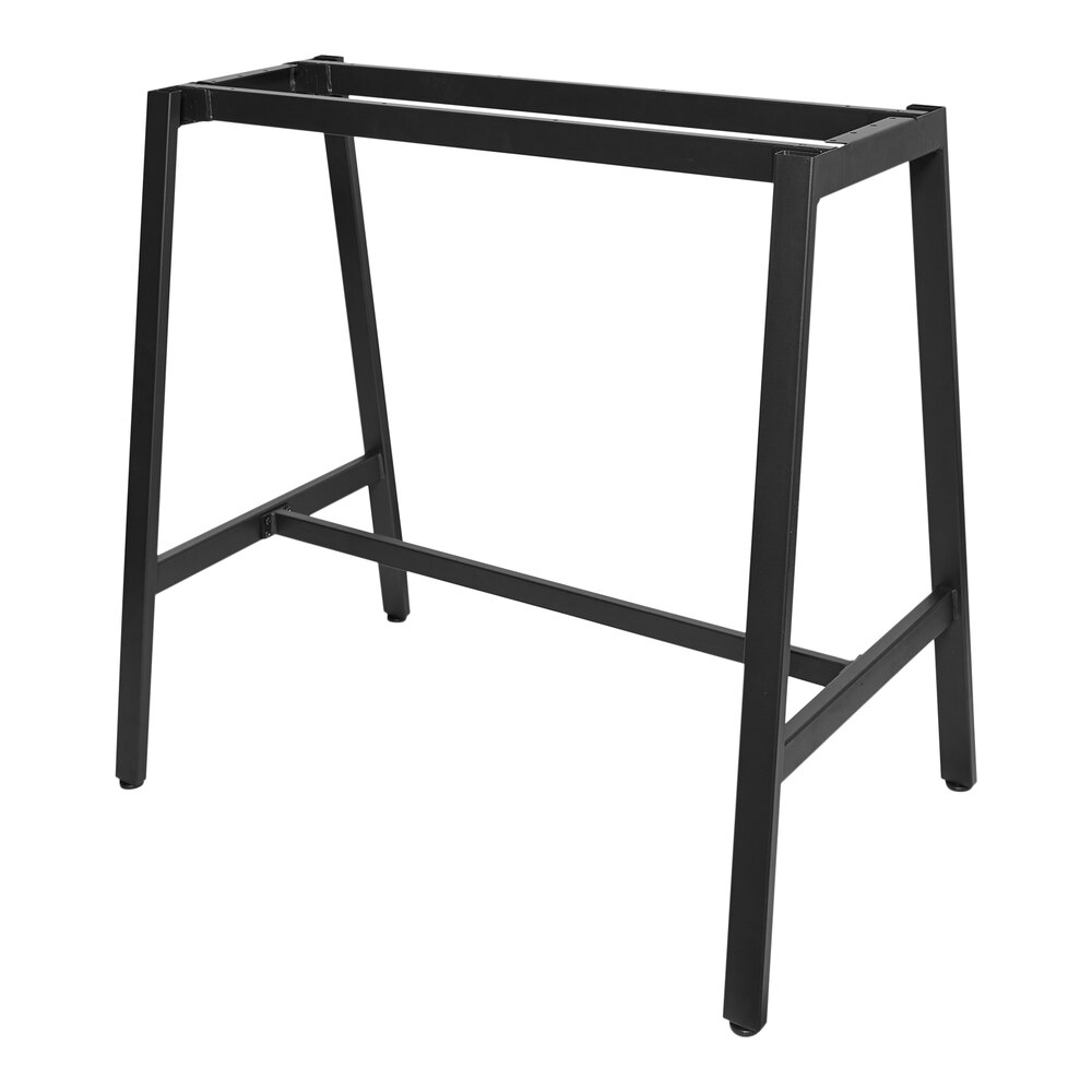 BFM Seating Atlas Black Powder-Coated Steel A-Frame Bar Height Table ...
