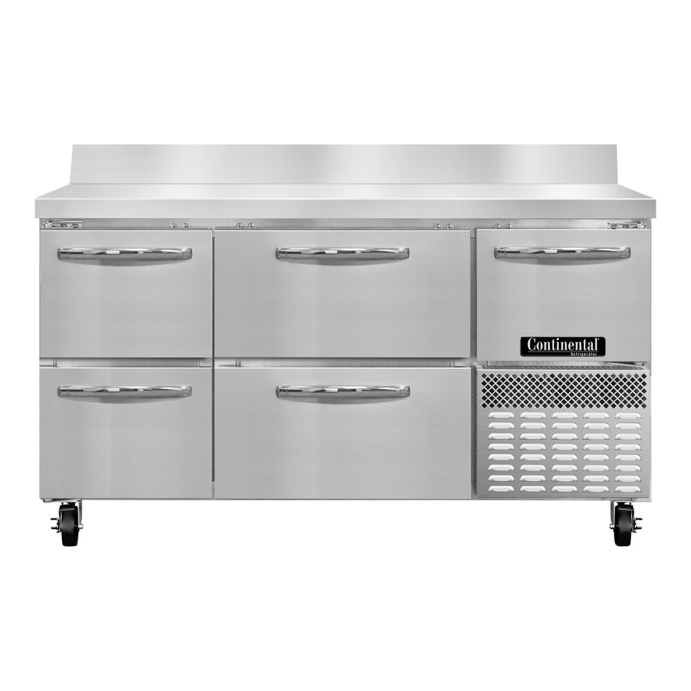 Continental Refrigerator FA60NBS-D 60" Extra-Deep Worktop Freezer with ...