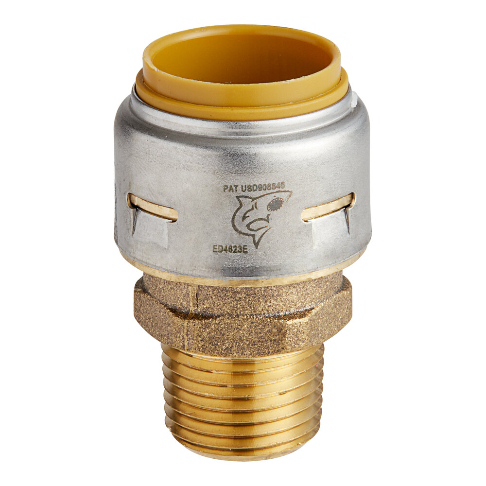 SharkBite Max™ UR138 3/4" x 1/2" Brass Push-To-Connect MNPT Bullnose ...