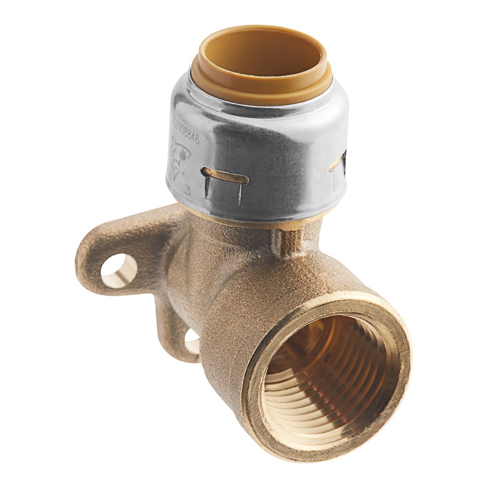 SharkBite Max™ UR334 3/4" x 1/2" Brass Push-To-Connect FNPT Drop Ear Elbow