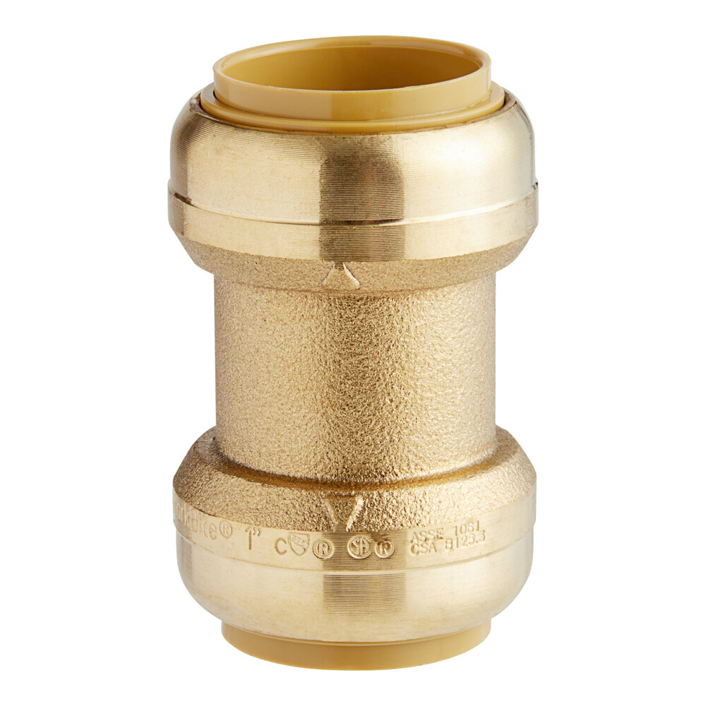 SharkBite™ U020LF 1" x 1" Brass Push-To-Connect Straight Coupling