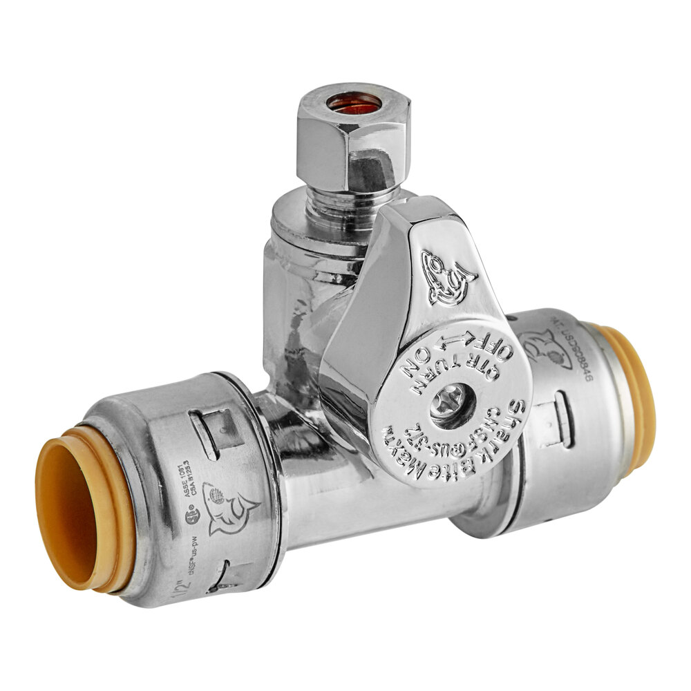 SharkBite Max™ UR24983A 1/2" PTC x 1/2" PTC x 1/4" Brass Push-To ...