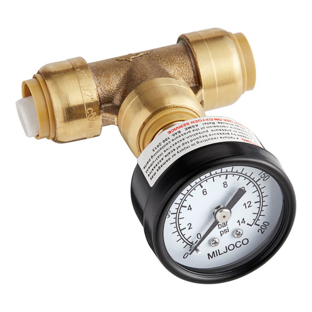 SharkBite™ 24436 1/2" Brass Push-To-Connect Pressure Gauge Tee