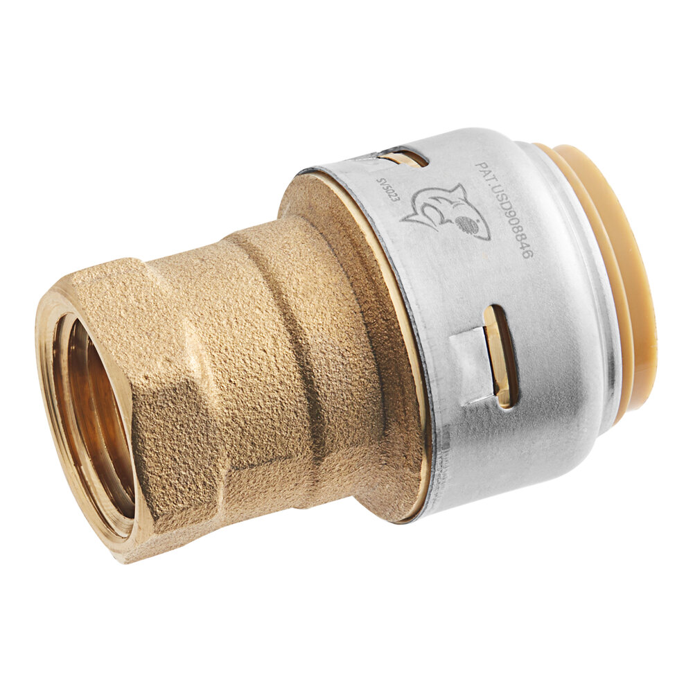 SharkBite Max™ UR092 3/4" x 1/2" Brass Push-To-Connect FNPT Bullnose ...