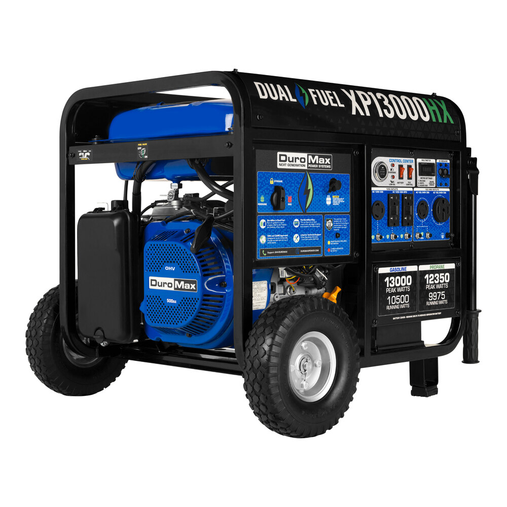 DuroMax XP13000HX HX Series 500 CC Dual Fuel Portable Generator with CO ...