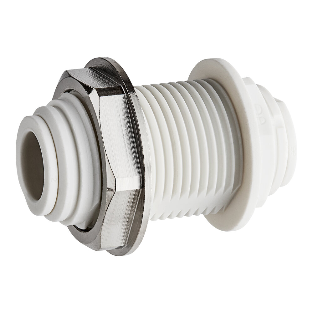 John Guest® PP1216W 1/2" White Polypropylene Push-To-Connect Bulkhead ...