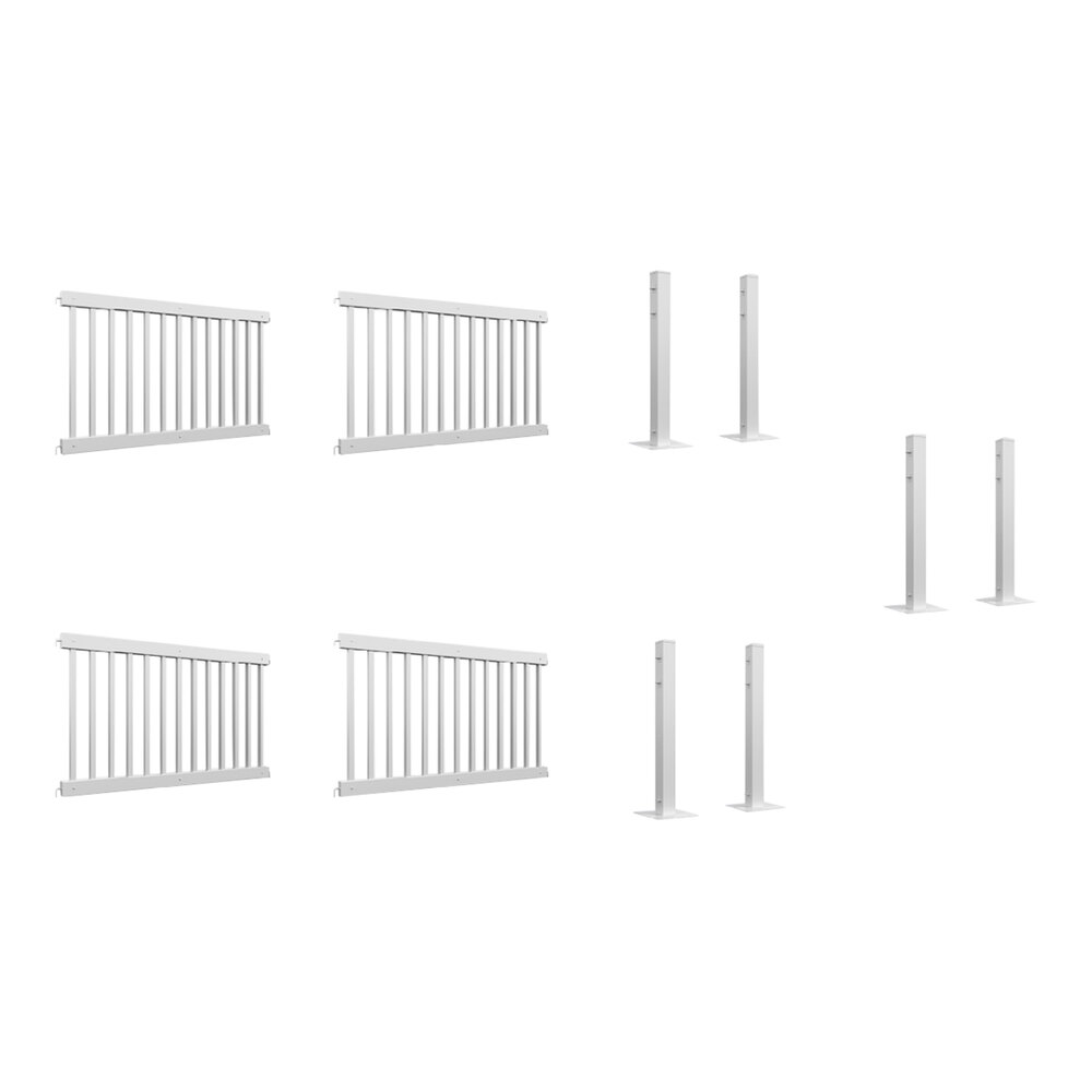 Mod-Fence Mod-Traditional 24' White Traditional Fence Starter Kit with ...
