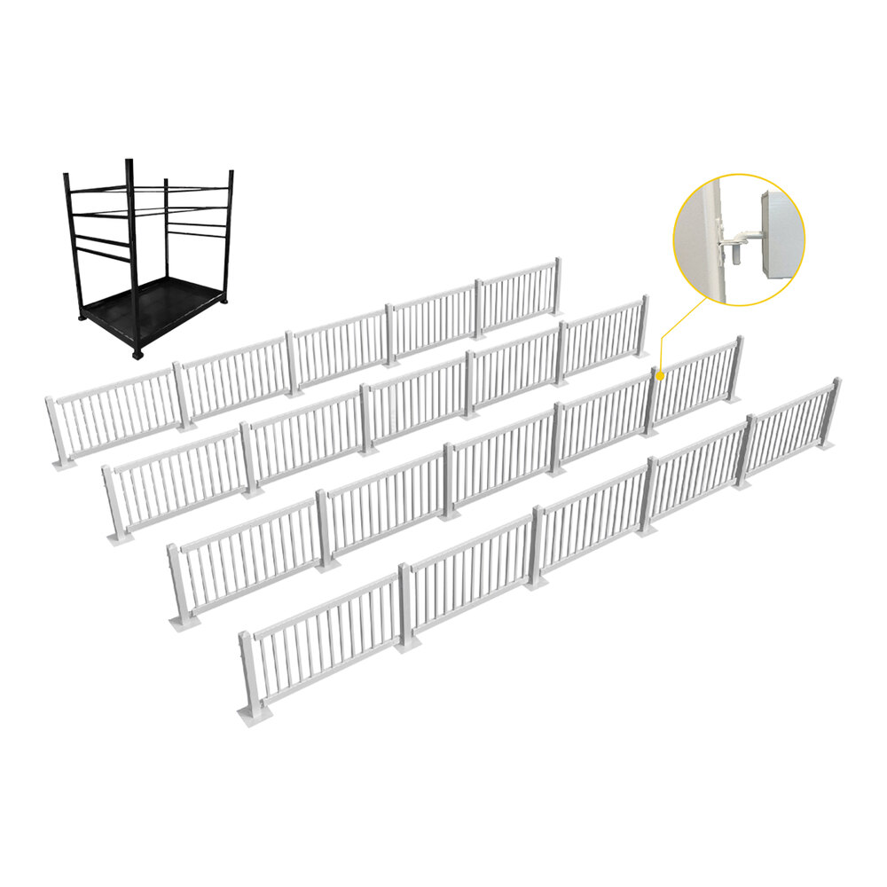 Mod-Fence Mod-Traditional 120' White Traditional Fence Starter Kit with ...