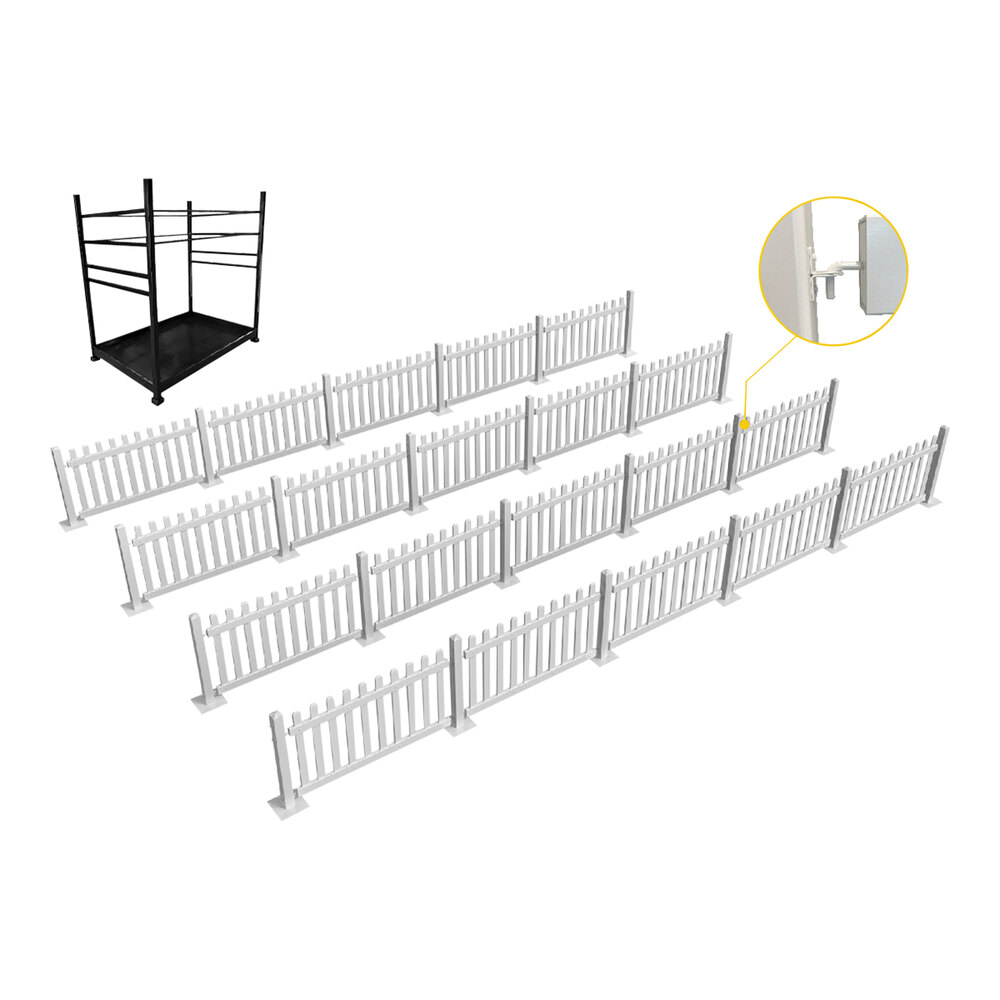 Mod-Fence Mod-Picket 120' White Picket Fence Starter Kit with 20 ...