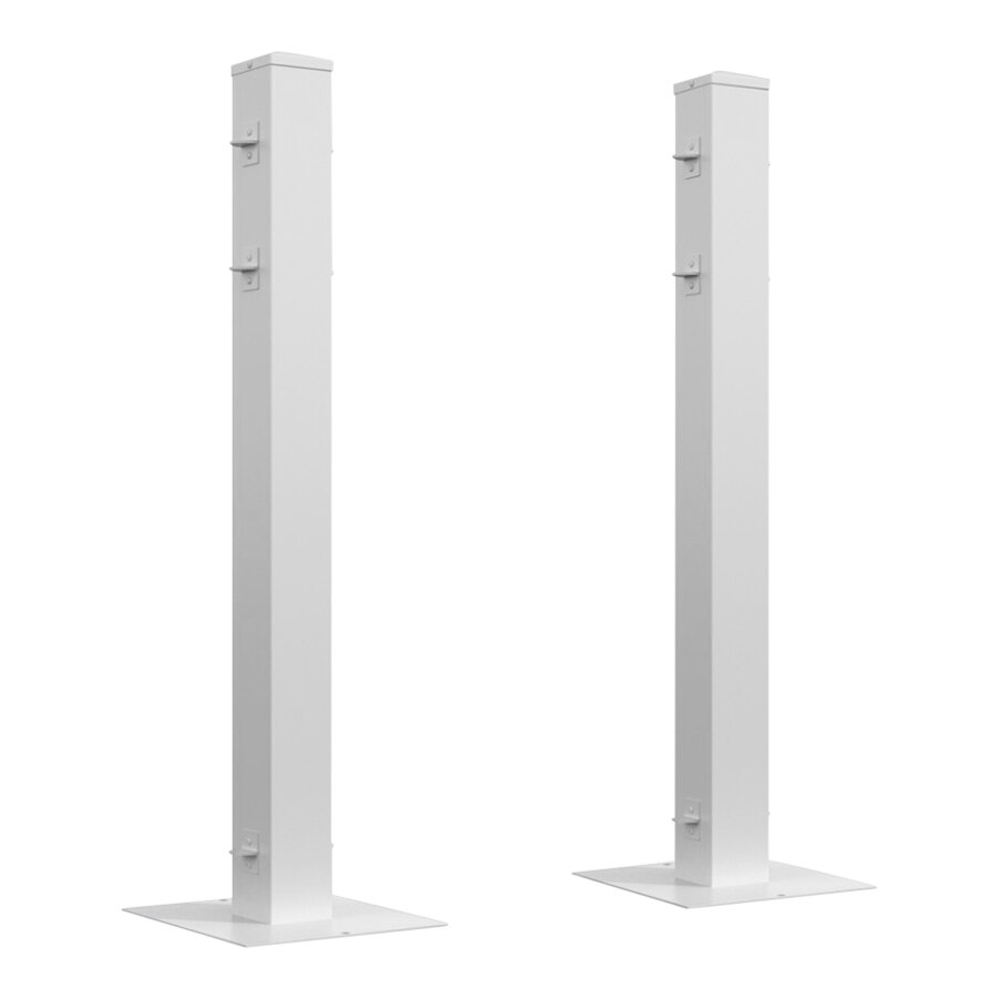 Mod-Fence Mod-Post Unassembled White 2-Way Fence Post Connector - 2/Pack