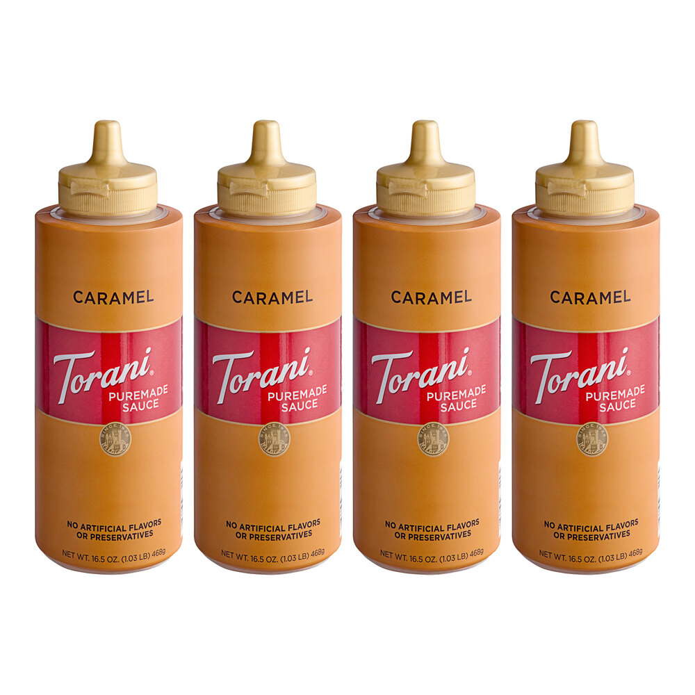 Torani Puremade Caramel Flavoring Sauce 12 fl. oz. (16.5 oz.) - 4/Case