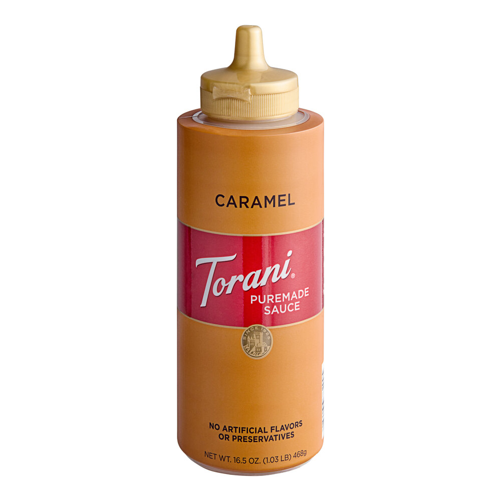 Torani Puremade Caramel Flavoring Sauce 12 fl. oz. (16.5 oz.) - 4/Case