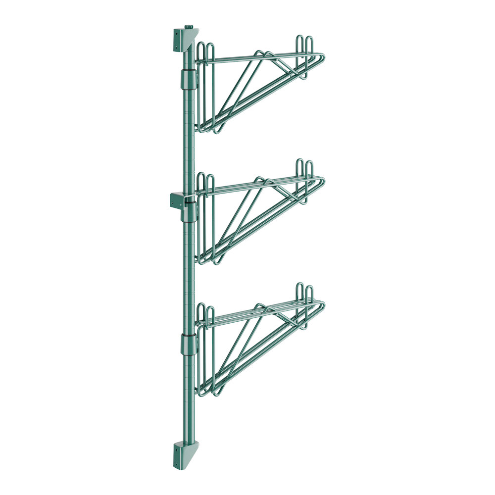 Regency 34" 3-Level Green Epoxy Wall-Mount Middle Shelf Post with ...