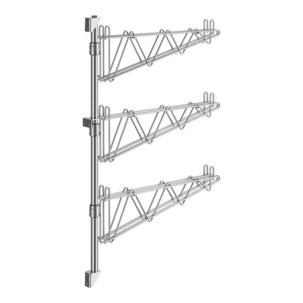 Regency 34" 3-Level Stainless Steel Wall-Mount Middle Shelf Post with ...