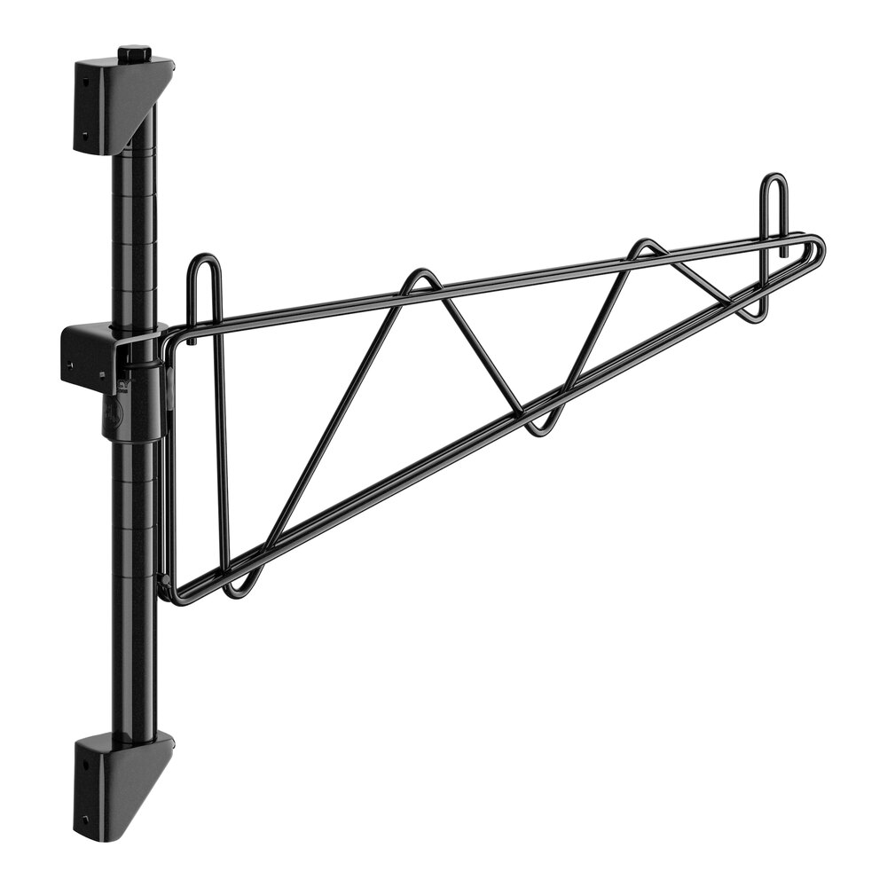 Regency 14" 1-Level Black Epoxy Wall-Mount End Unit Shelf Post with ...