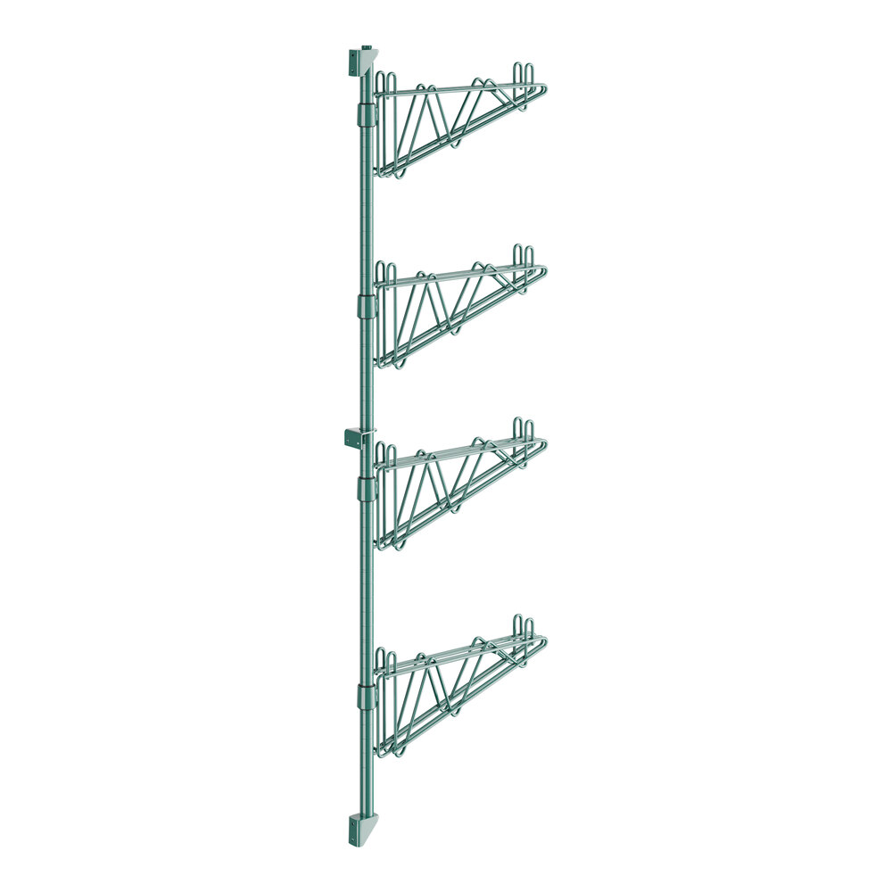 Regency 54" 4-Level Green Epoxy Wall-Mount Middle Shelf Post with ...