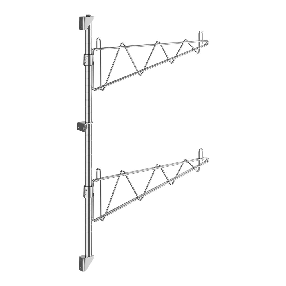 Regency 34" 2-Level Stainless Steel Wall-Mount End Unit Shelf Post with ...