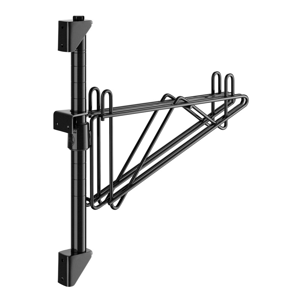 Regency 14" 1-Level Black Epoxy Wall-Mount Middle Shelf Post with ...