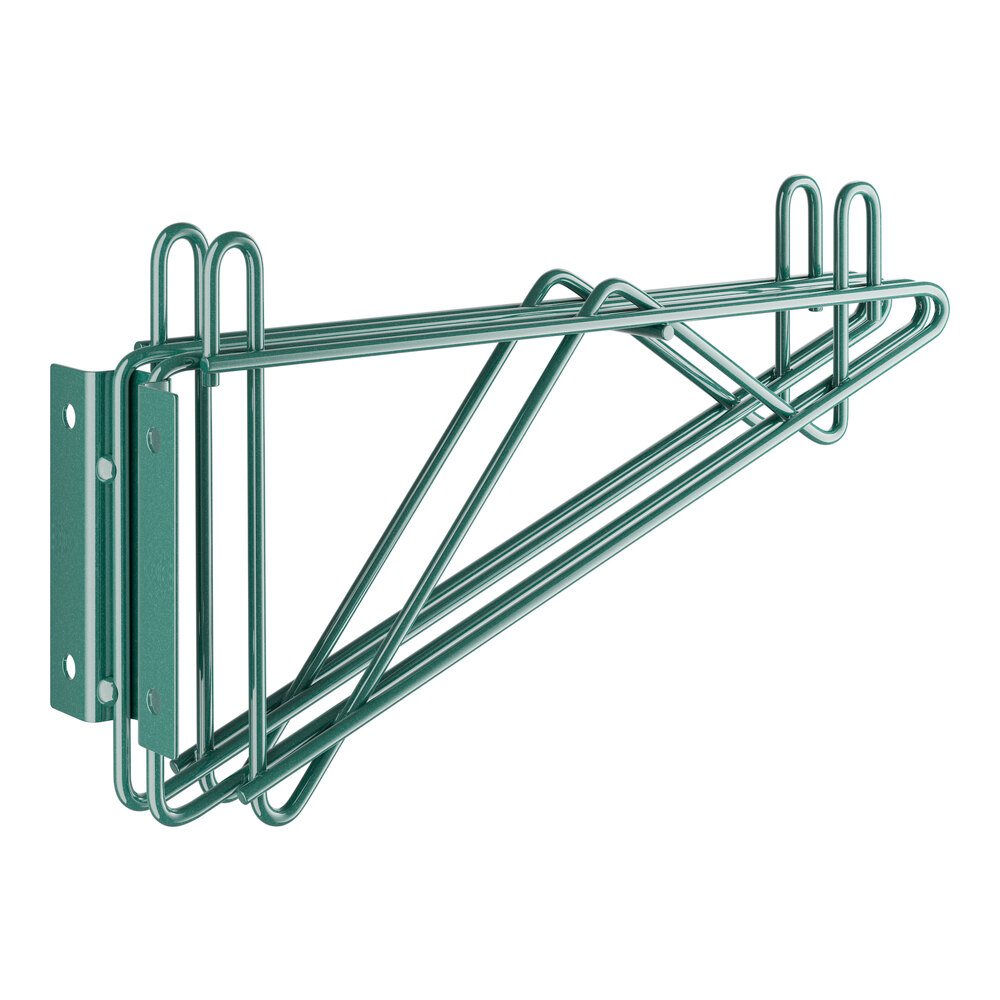 Regency 12" Deep Double Wall-Mount Bracket for Adjoining Green Epoxy Wire Shelving