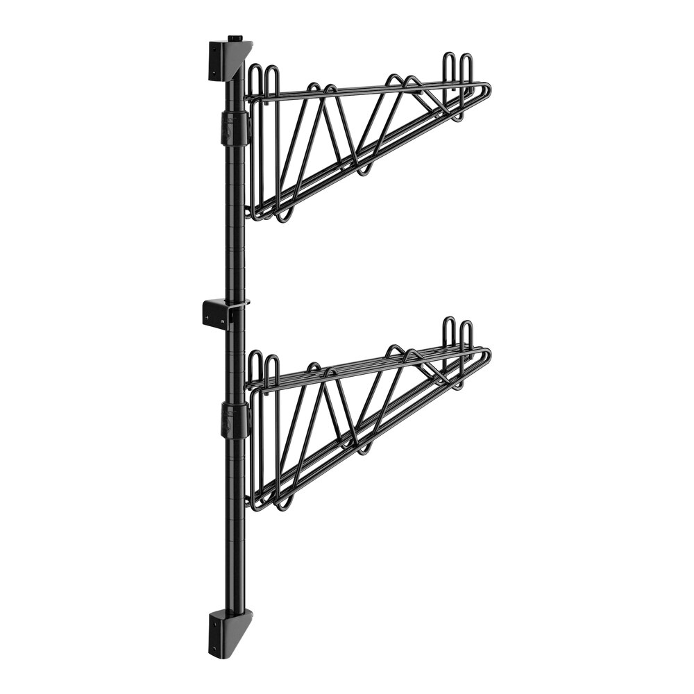 Regency 27" 2-Level Black Epoxy Wall-Mount Middle Shelf Post with ...