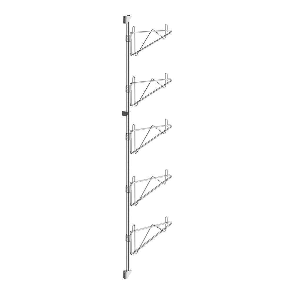 Regency 64" 5-Level Stainless Steel Wall-Mount End Unit Shelf Post with ...