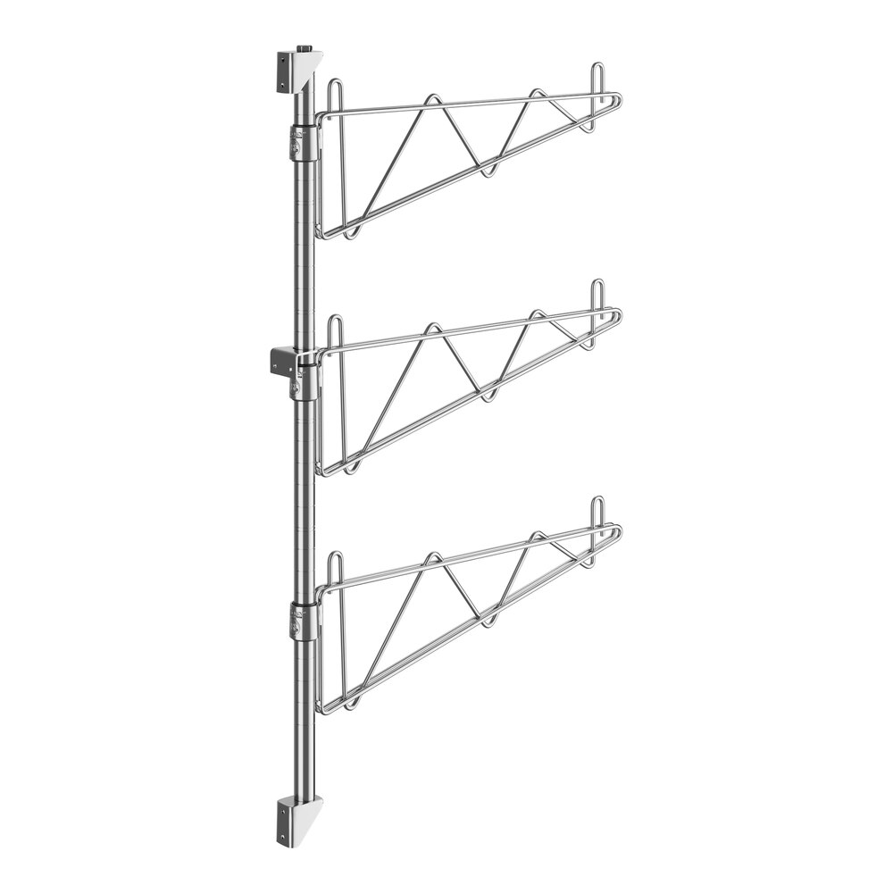 Regency 34" 3-Level Stainless Steel Wall-Mount End Unit Shelf Post with ...