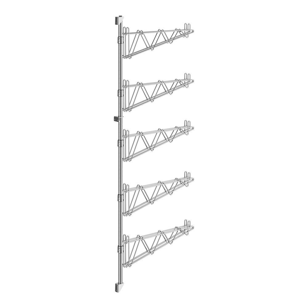 Regency 64" 5-Level Stainless Steel Wall-Mount Middle Shelf Post with ...
