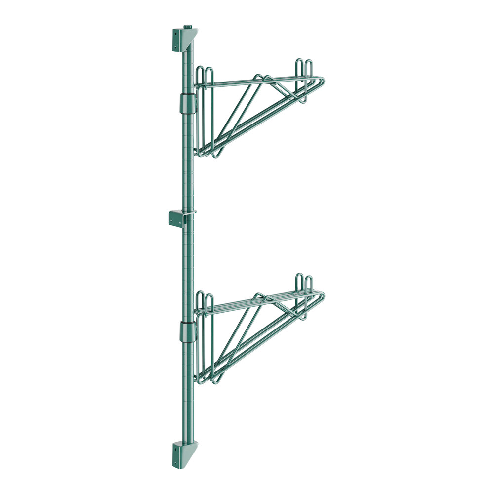 Regency 34" 2-Level Green Epoxy Wall-Mount Middle Shelf Post with ...